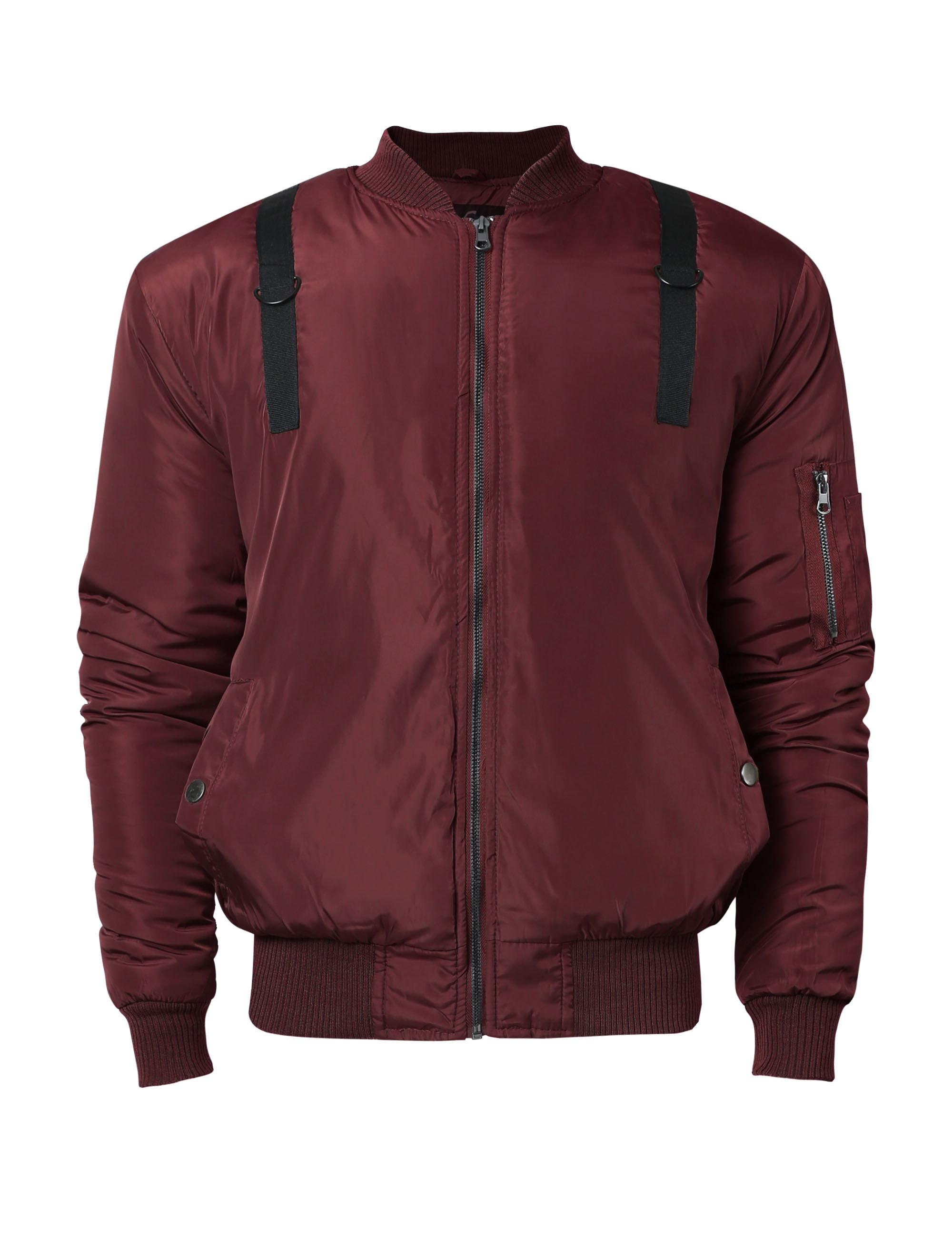 Ma Croix Men's Padded Parachute Bomber Jacket Lightweight Skinny Fit ...