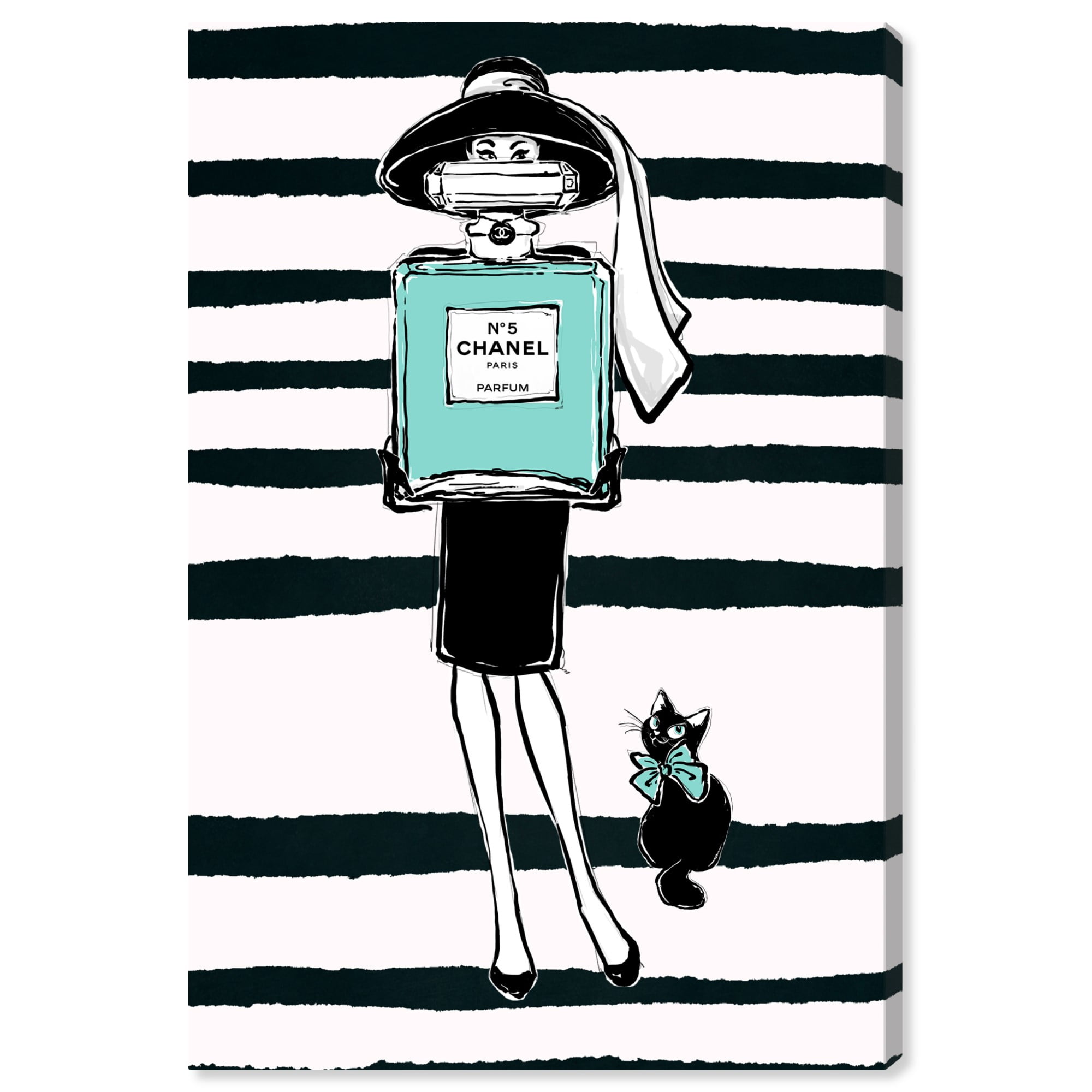 Wynwood Studio 'Tiffy Cat ' Fashion and Glam Wall Art Canvas Print ...
