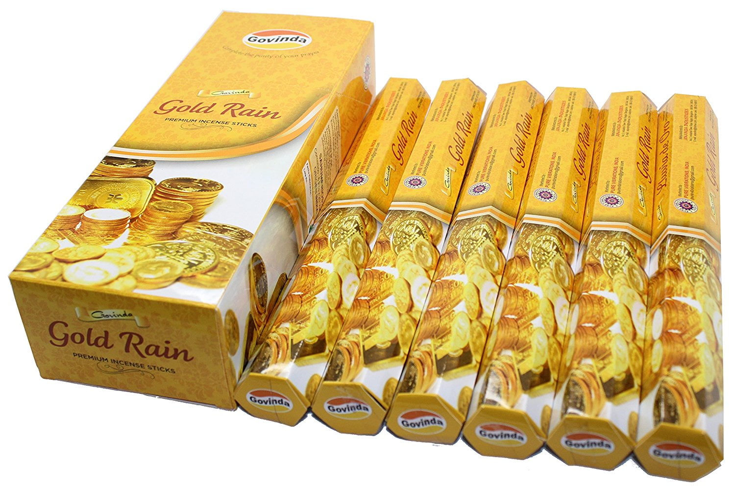 Govinda® Incense - Gold Rain - 120 Incense Sticks, Premium Incense ...