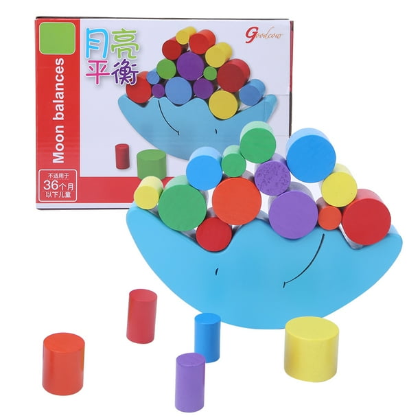 Balancing Blocks, Moon Appearance Moon Balancing Blocks Cute Wooden ...