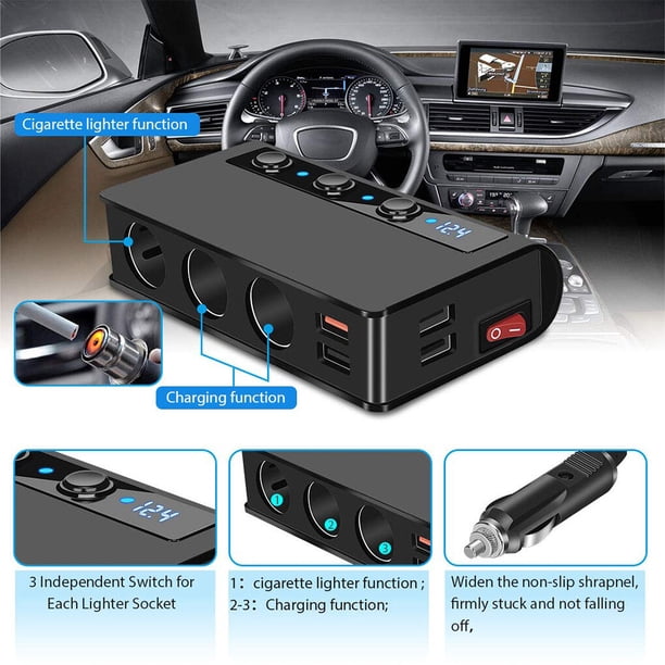 Car Lighter Socket Outlet Splitter Car Lighter Socket Fast 4 Port 12 ...