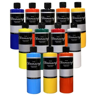 Chromacryl Acrylic Essentials Set, Assorted Vibrant Colors, Set of 12 ...