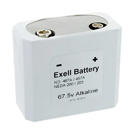 Exell 457/467 67.5V Alkaline Battery NEDA 203 Replaces ER457, A457 ...