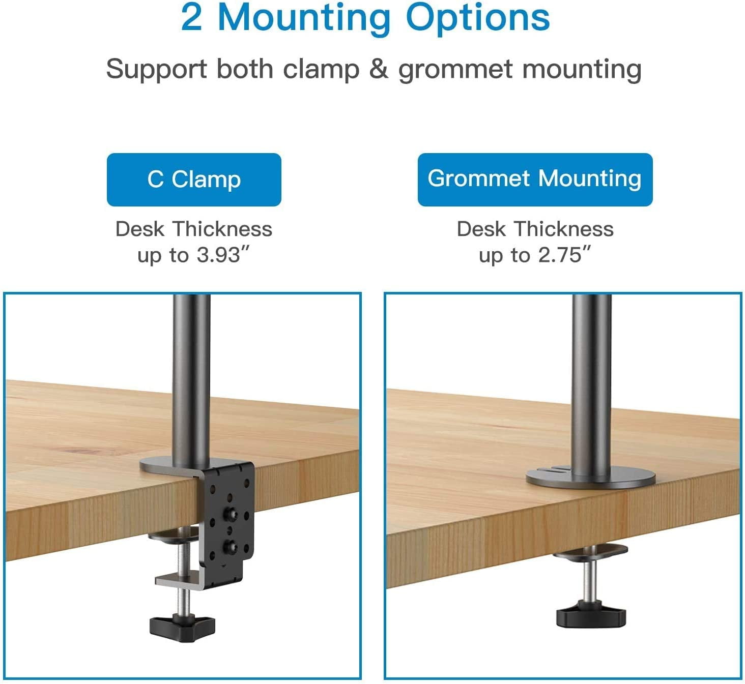 Buy Vertical Monitor Stand for 2 Monitors, 13-27 inch Dual Stacking ...