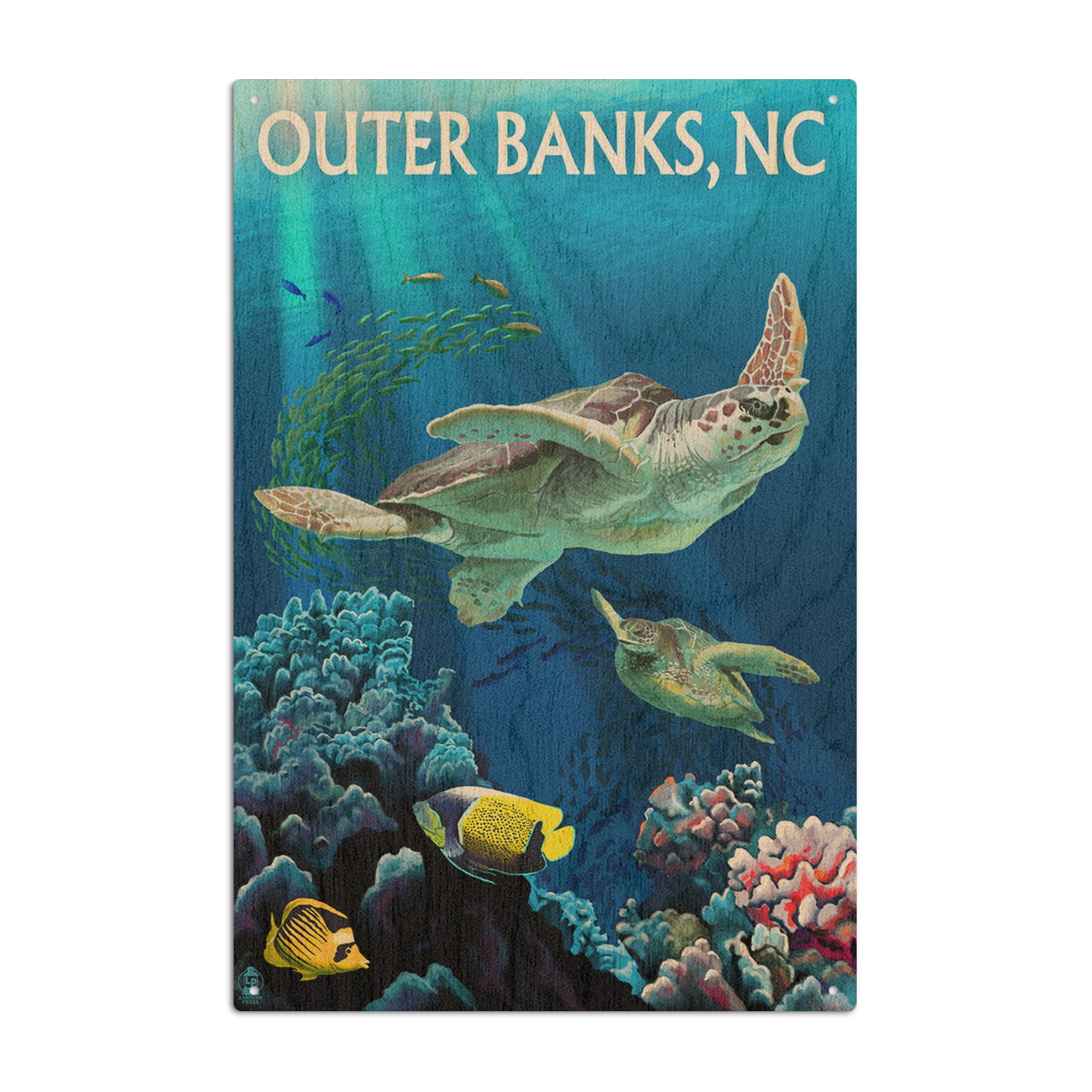 Outer Banks, North Carolina, Sea Turtles Birch Wood Wall Sign (6x9 ...