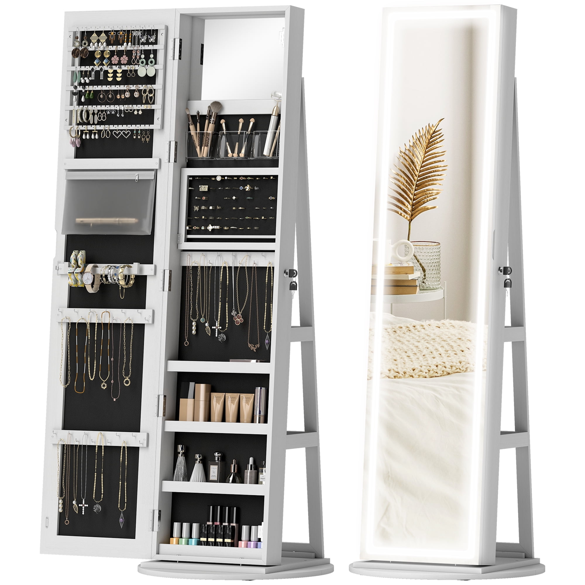 Click here for Homcom Jewelry Cabinet With Mirror  Led Jewelry Ar... prices