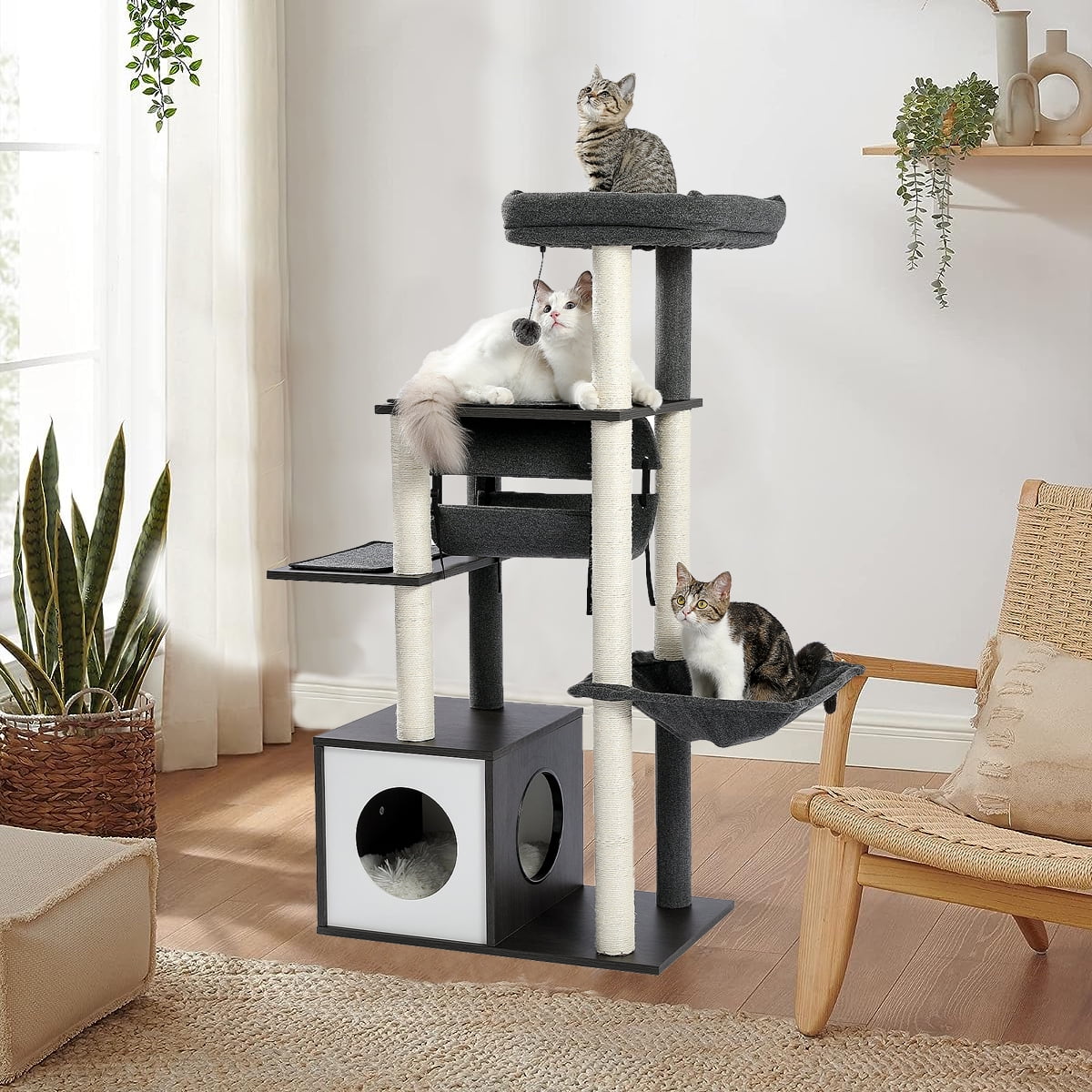 Schnappi Cool Luxury Tunnel Modern Cat Tree - Walmart.com