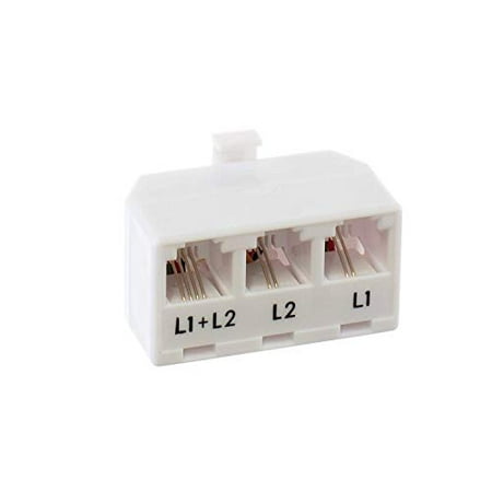 Telephone Splitter 2 Line Adapter - 3-Way Splitter (Line 1, Line 2, and ...