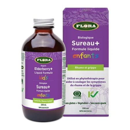 Flora - Organic Elderberry+ Liquid Formula Kids Cold & Flu, Immune ...