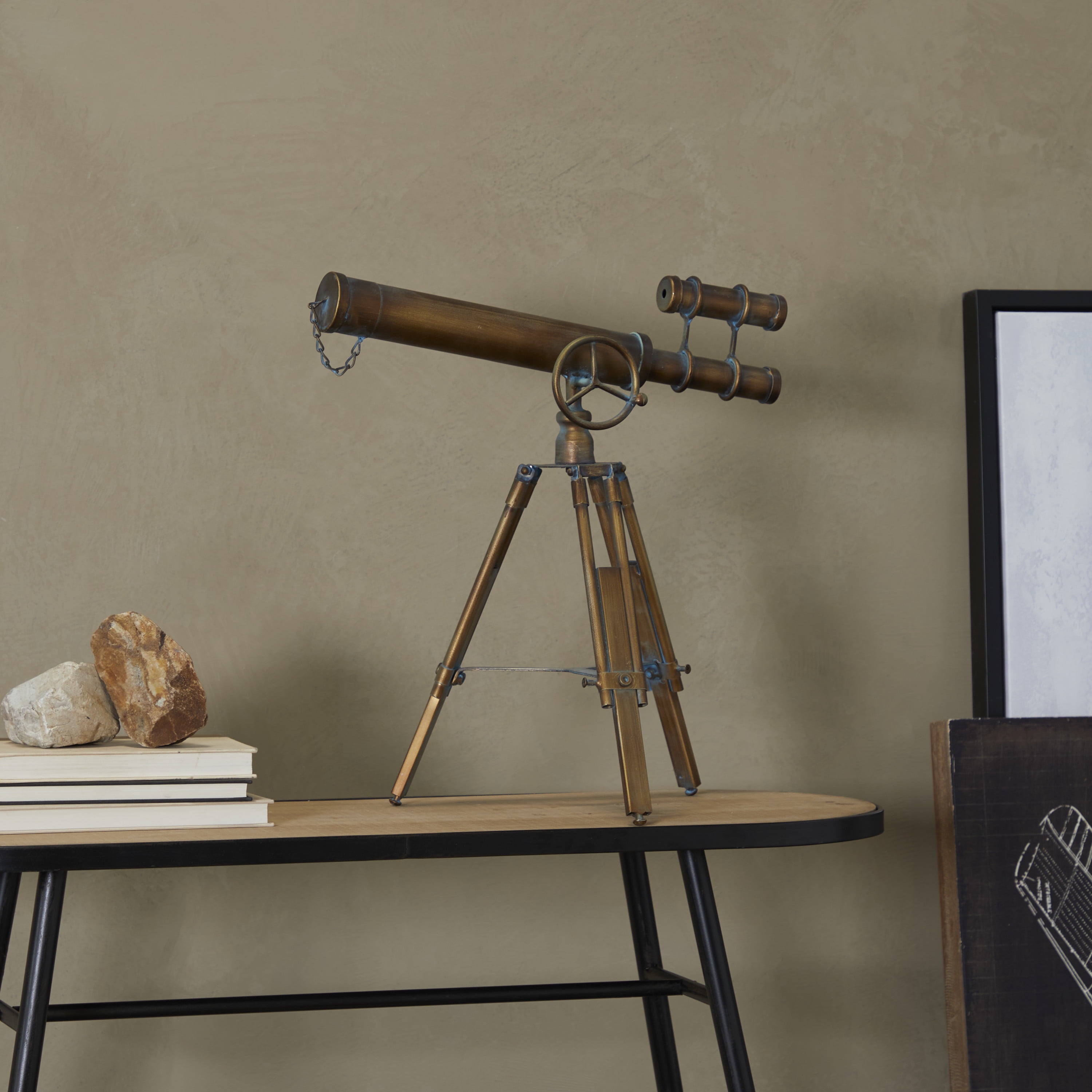 DecMode 17" x 18" Brass Metal Telescope, 1-Piece - Walmart.com