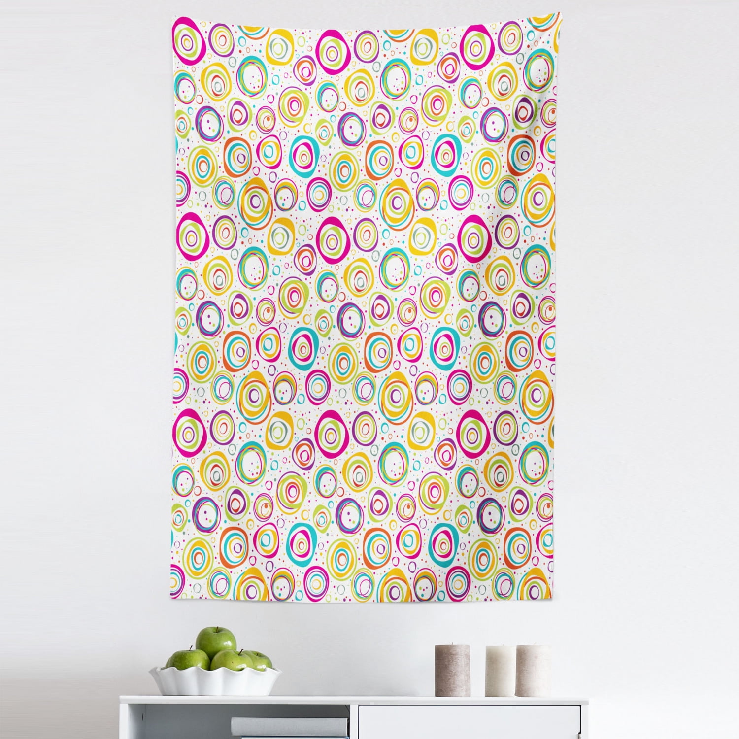 Colorful Tapestry, Pattern with Circles and Dots Bubble Rings Spotted ...