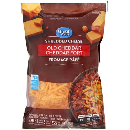 Great Value Old Cheddar Cheese, 320 g - Walmart.ca