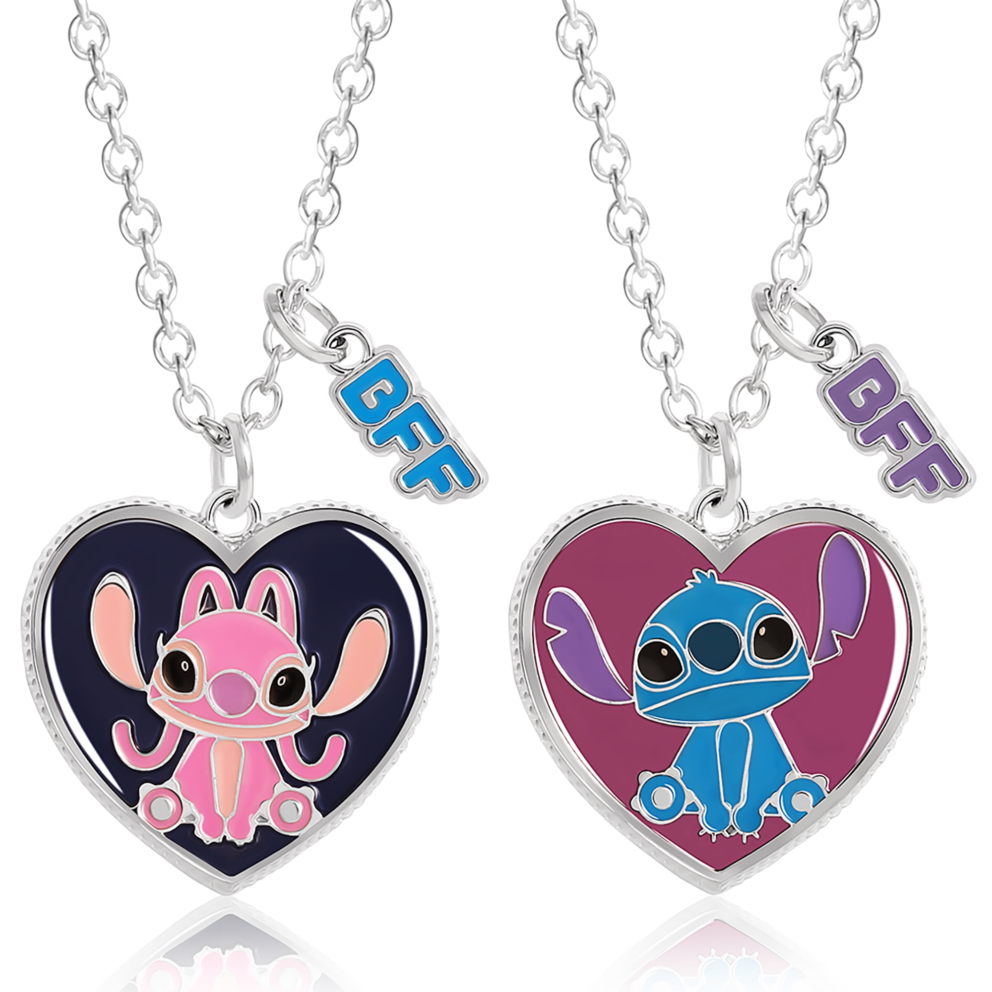 Disney Lilo And Stitch Girls Bff Necklace Set Of 2 Best Friends Necklaces With Bff And Stitch