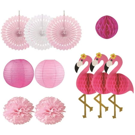 Flamingo Party Decorations, Lanterns Flamingo Honeycomb Pom Poms Paper ...