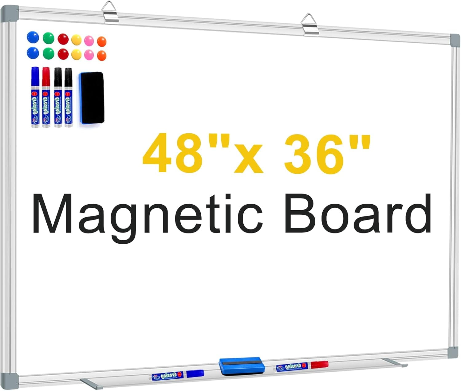 Whiteboard For Wall Luxor 72 X 40 In. Wall Mounted Magnetic Ghost Grid ...