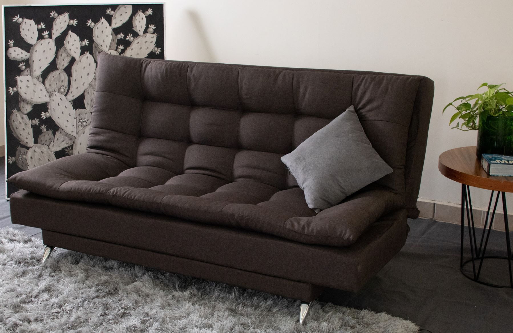 Sofá Cama M & E MUEBLES Carmen Chocolate Matrimonial 3 Posiciones | Bodega Aurrera en línea