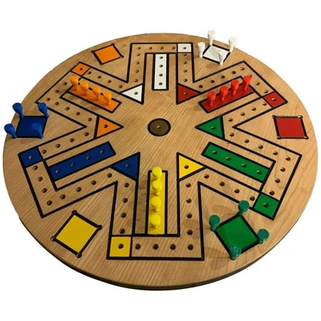 Board Fast Track Game Wood 35.5cm Diameter Family Board Game Brown ...