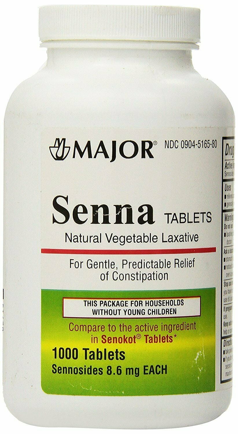 Major Senna Natural Vegetable Laxative Tablets Constipation Relief 1000 ...