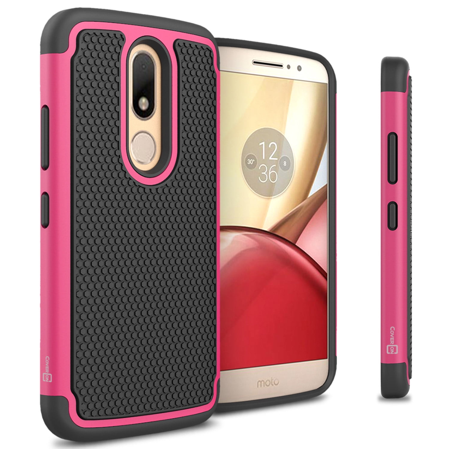 CoverON Motorola Moto M Case, HexaGuard Series Hard Phone Cover ...