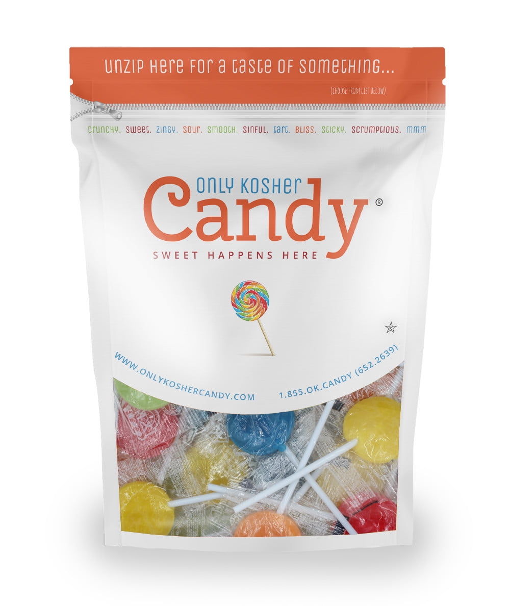 Only Kosher Candy Assorted Flavor Gluten Free and Nut Free Lollipop ...