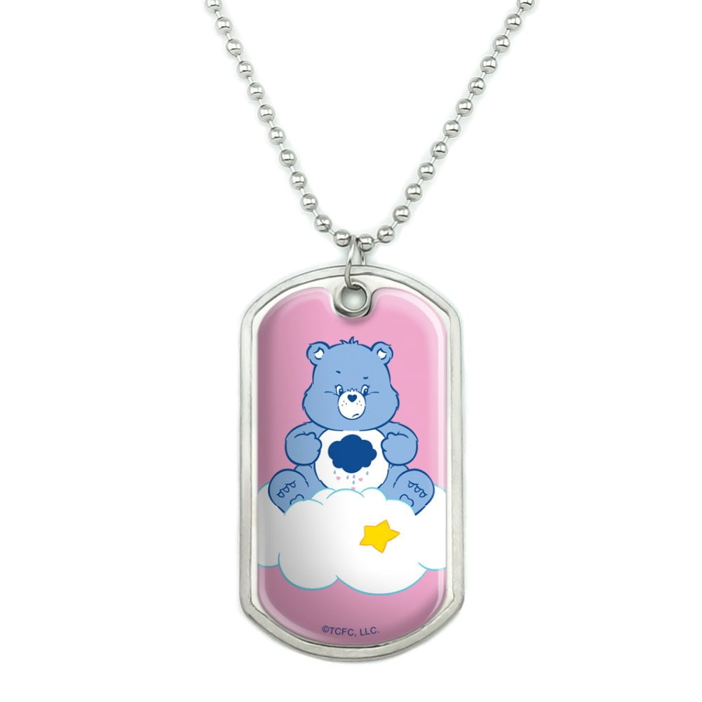 Care Bears Grumpy Bear Military Dog Tag Pendant Necklace with Chain ...