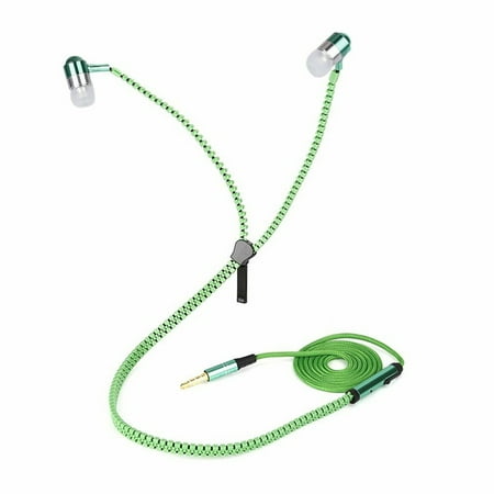 Zipper Earphone In-ear Stereo Headset Microphone Heavy Bass Zipper ...