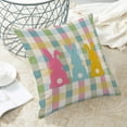Bunny Rabbit Buffalo Plaid Pillow Covers 18x18 Inch Set of 2, Spring ...