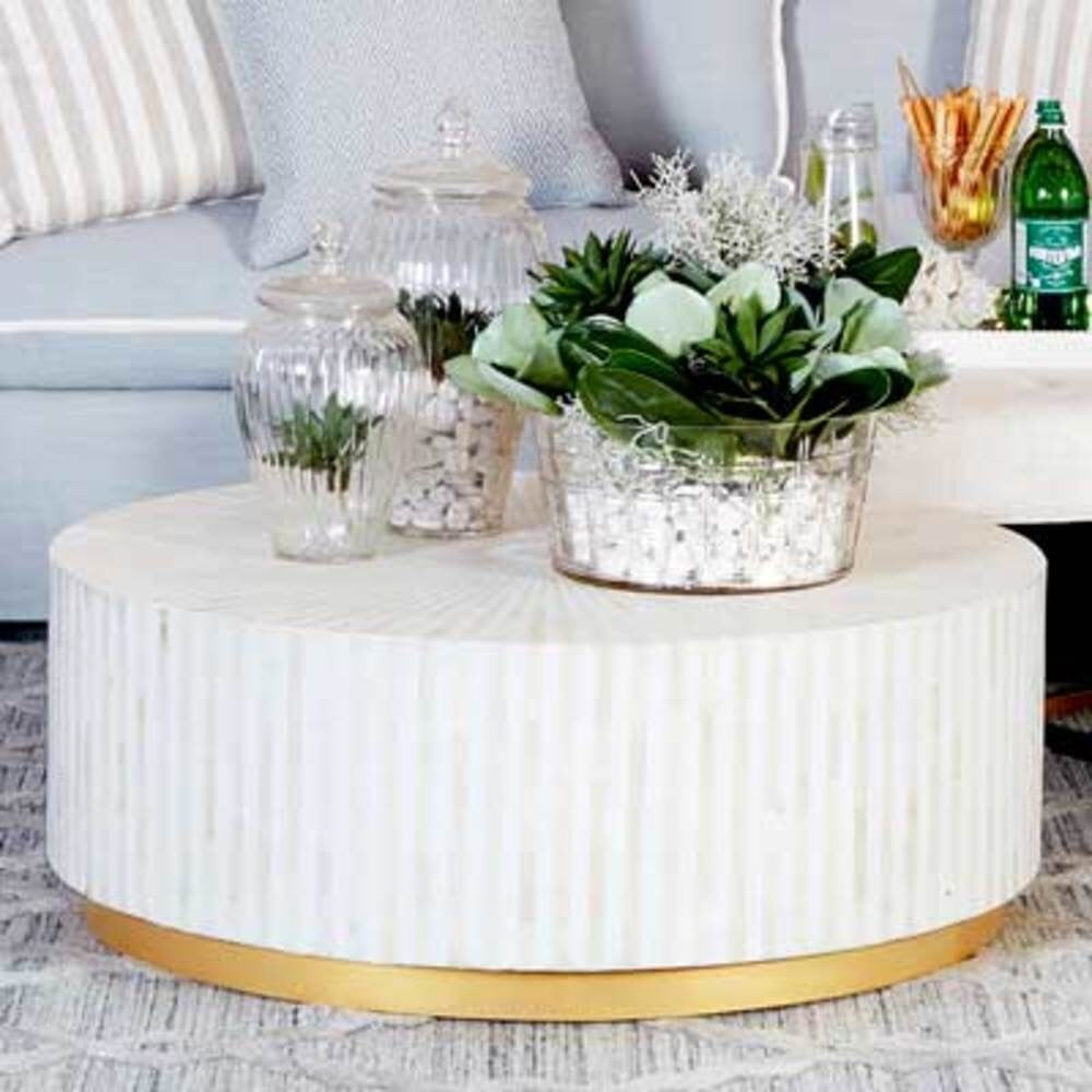 Bone inlay coffee table stripe White, bone inlay coffee table, bone ...