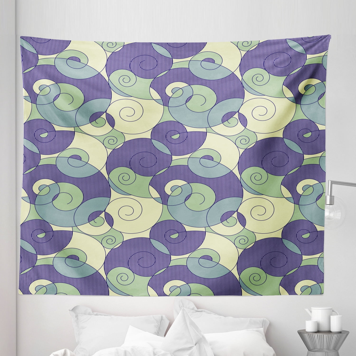 Abstract Tapestry, Vintage Spirals Intertwined Abstract Geometry ...