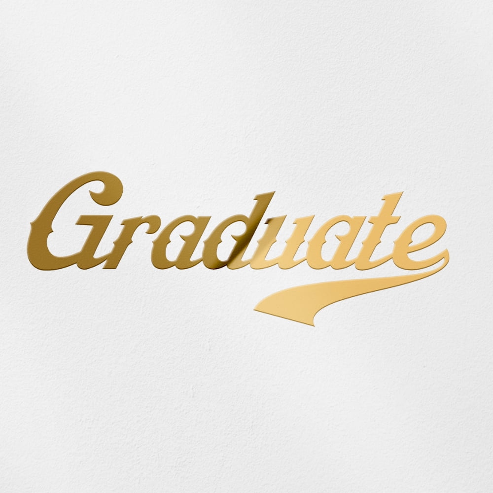 Transparent Decal Stickers Of Graduation (Metallic Gold) Premium ...