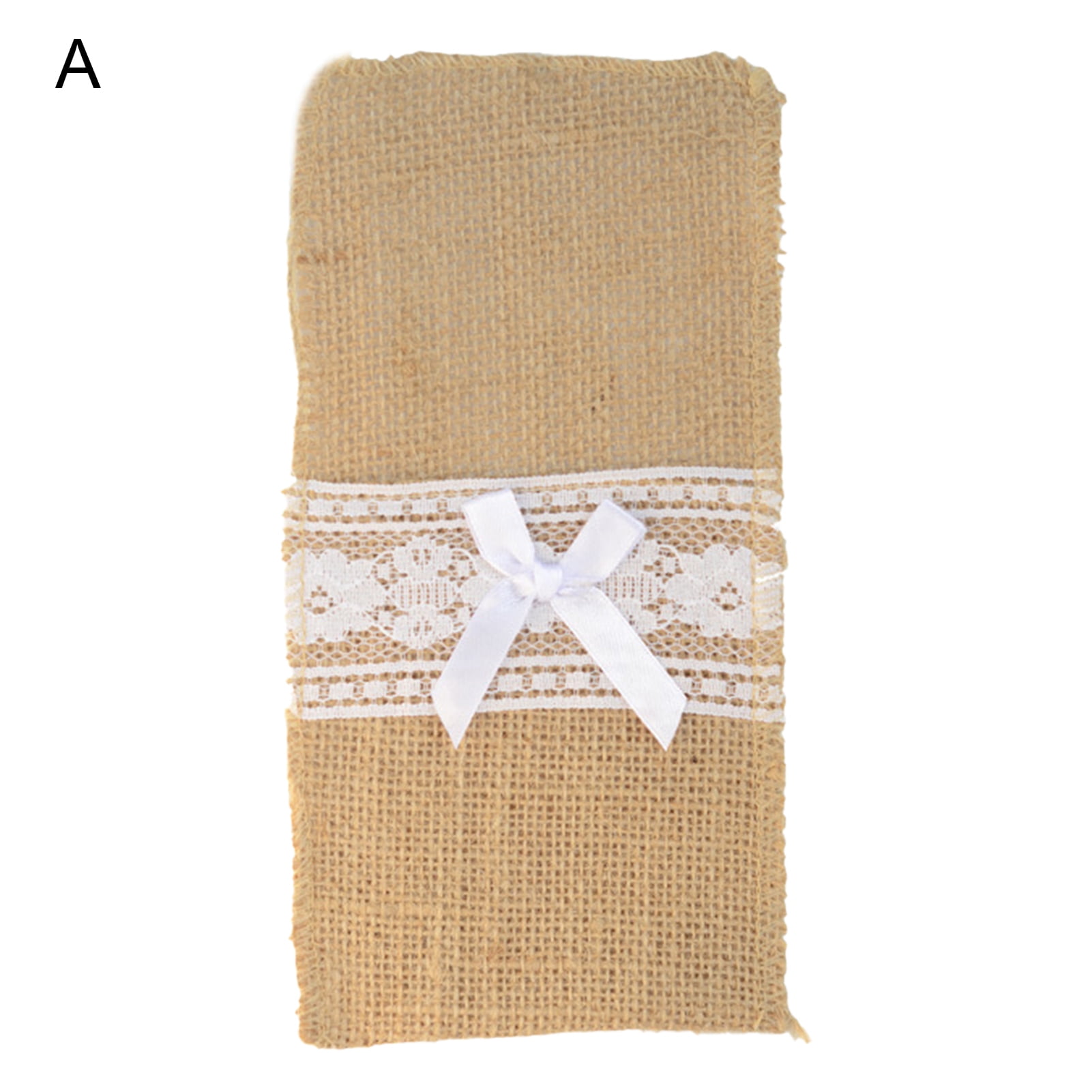 10Pcs/Set Cutlery Container Pocket Design Large Capacity Flax Reusable ...