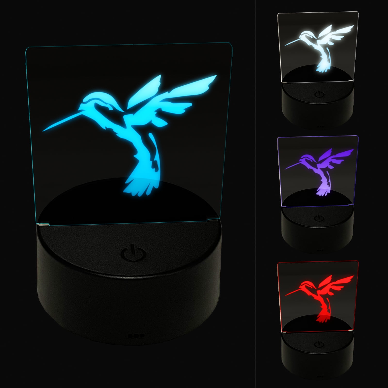 Hummingbird Sketch LED Night Light Sign 3D Illusion Desk Nightstand ...