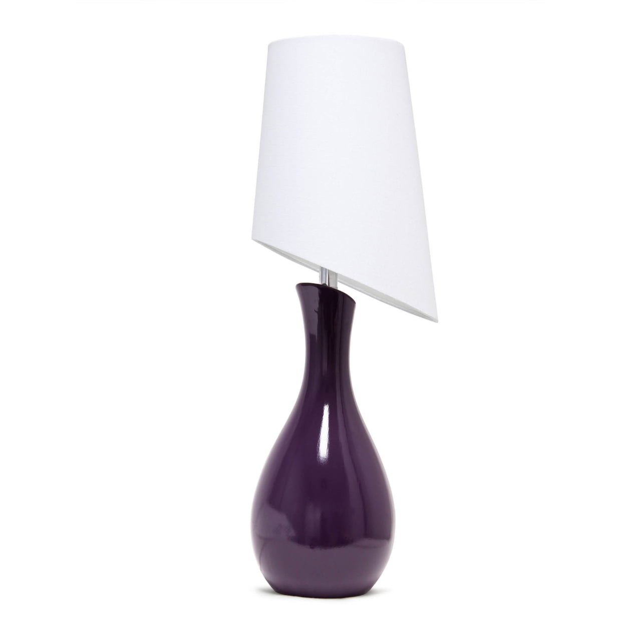 Elegant Designs Curved Purple Ceramic Table Lamp with Asymmetrical ...