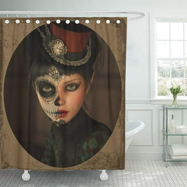 YUSDECOR Death 3D Computer Graphics of Girl Sugar Skull Makeup Bathroom ...