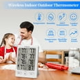 Geevon Indoor Outdoor Wireless Thermometer, 3 Remote Sensors, Digital ...
