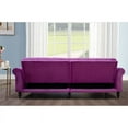 Pemberly Row 87.8'' Convertible Violet Velvet Sofa Bed Sleeper - Walmart.com
