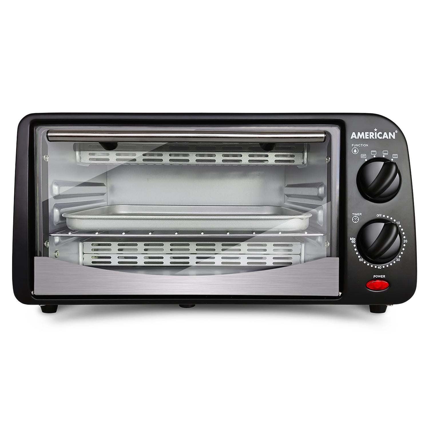 HORNO ELÉCTRICO AMERICAN 5636 9 LITROS 4 PANES negro | Walmart en línea