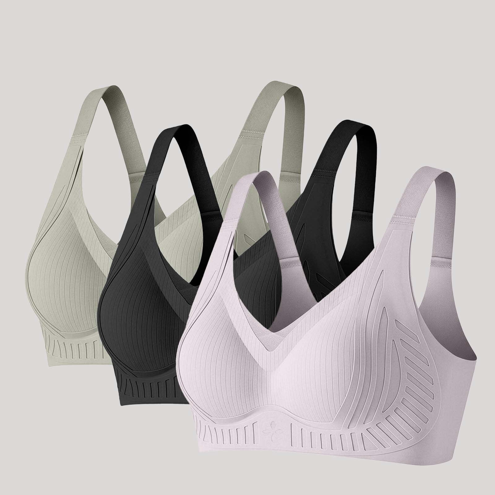 Click here for Nfurl 3 Pack Jelly Bras For Women Comfy Wireless F... prices