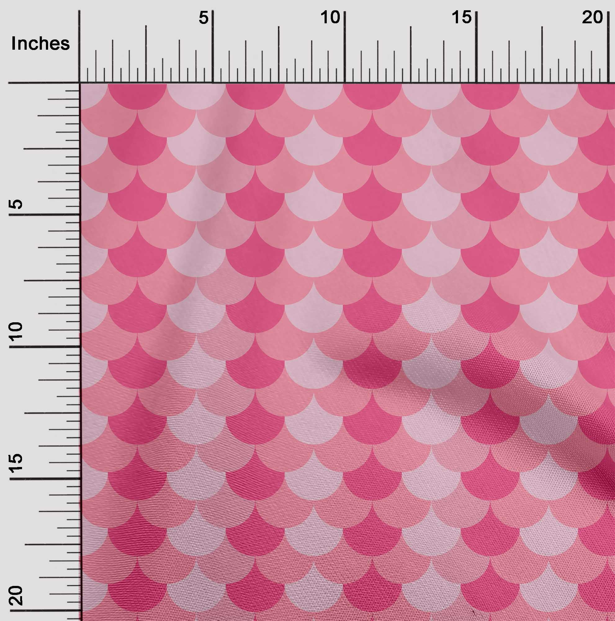 oneOone Cotton Silk Dark Pink Fabric Scales Geometric Sewing Material ...