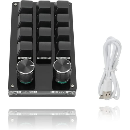 12 Key Mini Mechanical Gaming Keyboard,Macro Keyboard Knob with Type C ...