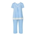 Secret Treasures Womens Sleepwear 2 Piece Knit Short Sleeve Top And
