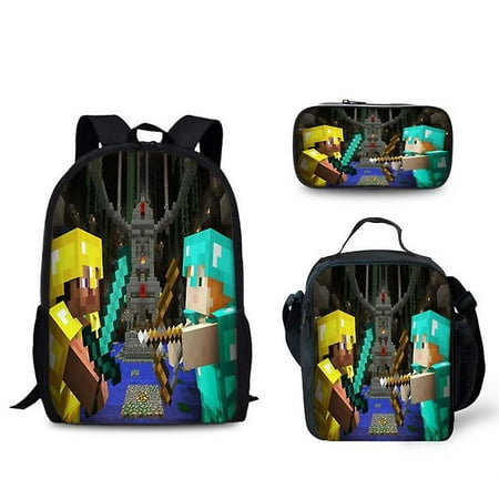 Minecraft School Bag Anime Notebook Laptop Backpack School Bag ...