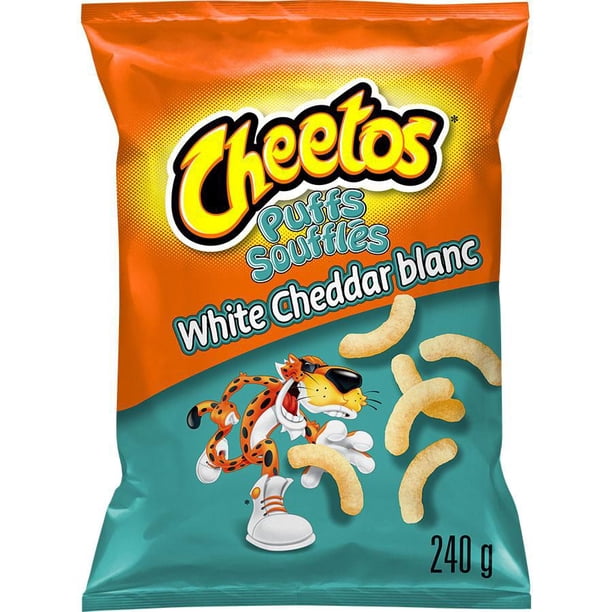 Cheetos Soufflés Grignotines à saveur de fromage Cheddar blanc 240g ...
