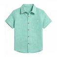CONZONE Kids Toddler Boys T Shirts Solid Color Button Down Lapel Short ...