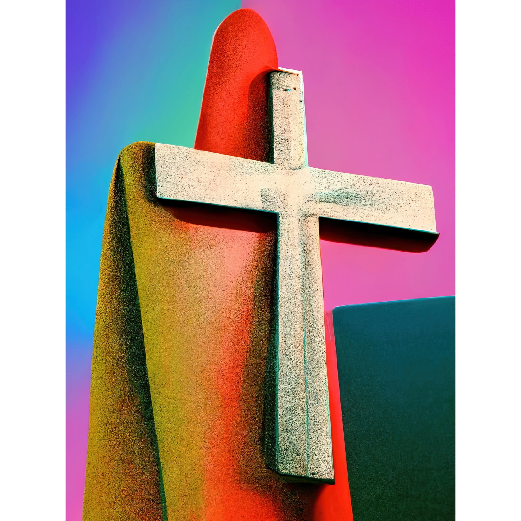 Christian Modern Ethereal Crucifixion Cross Jesus Unframed Wall Art ...