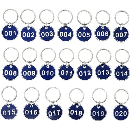 Fortunenine Metal 1-20 Number Tags Identification Hang Tags Luggage ...