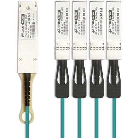 40GBASE-AOC 40G to 10G, Pre-terminated in 1, 3, 5, 7, 10, 15, 20, 25 ...