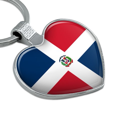 Graphics and More - The Dominican Republic Country Flag Keychain Heart ...