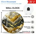 Round Glass Wall Clock, Glass Marble Style Wall Clock Wall Art, Gold ...