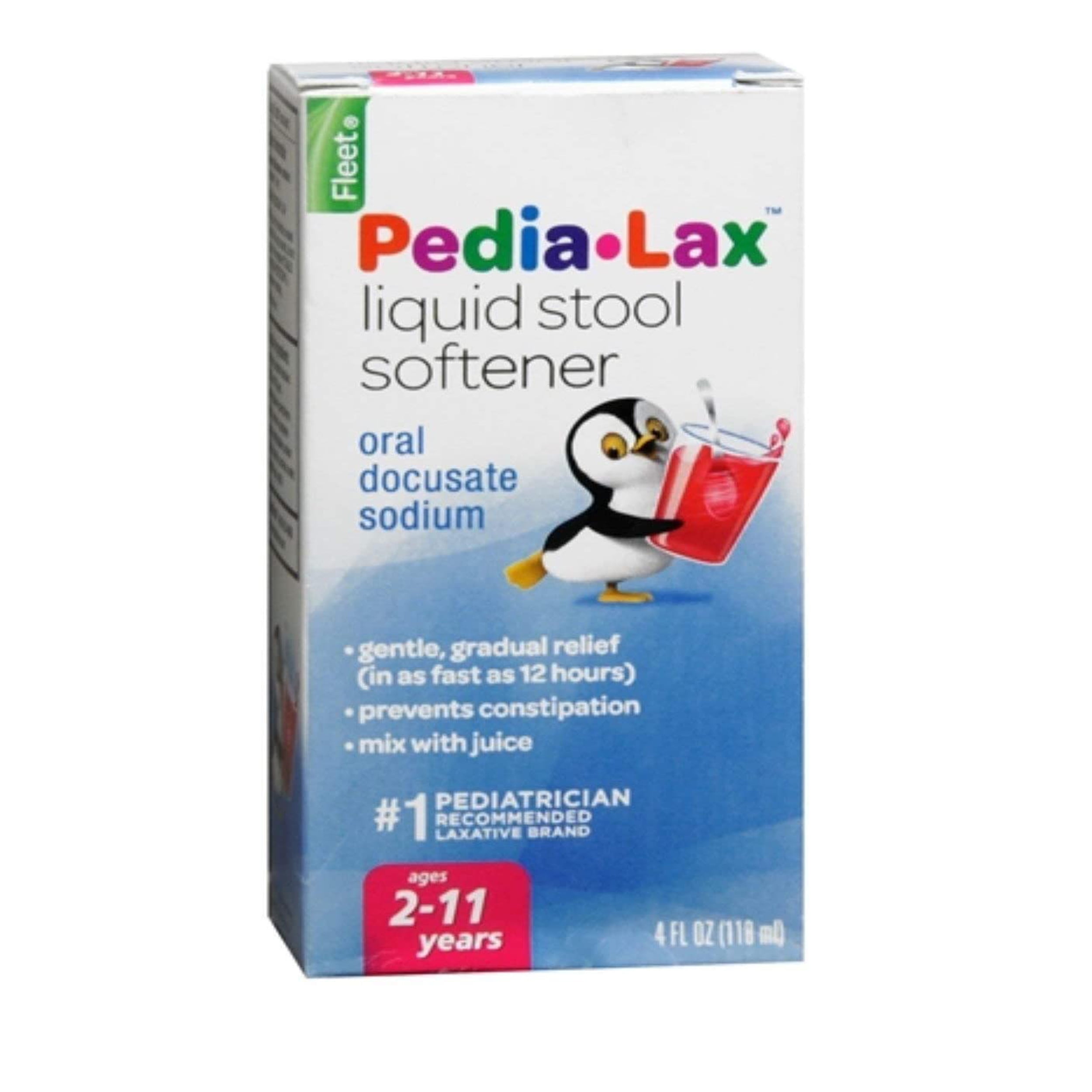 Fleet Pedia Lax Oral Liquid Stool Softener Prevent Constipation 4oz, 6 ...